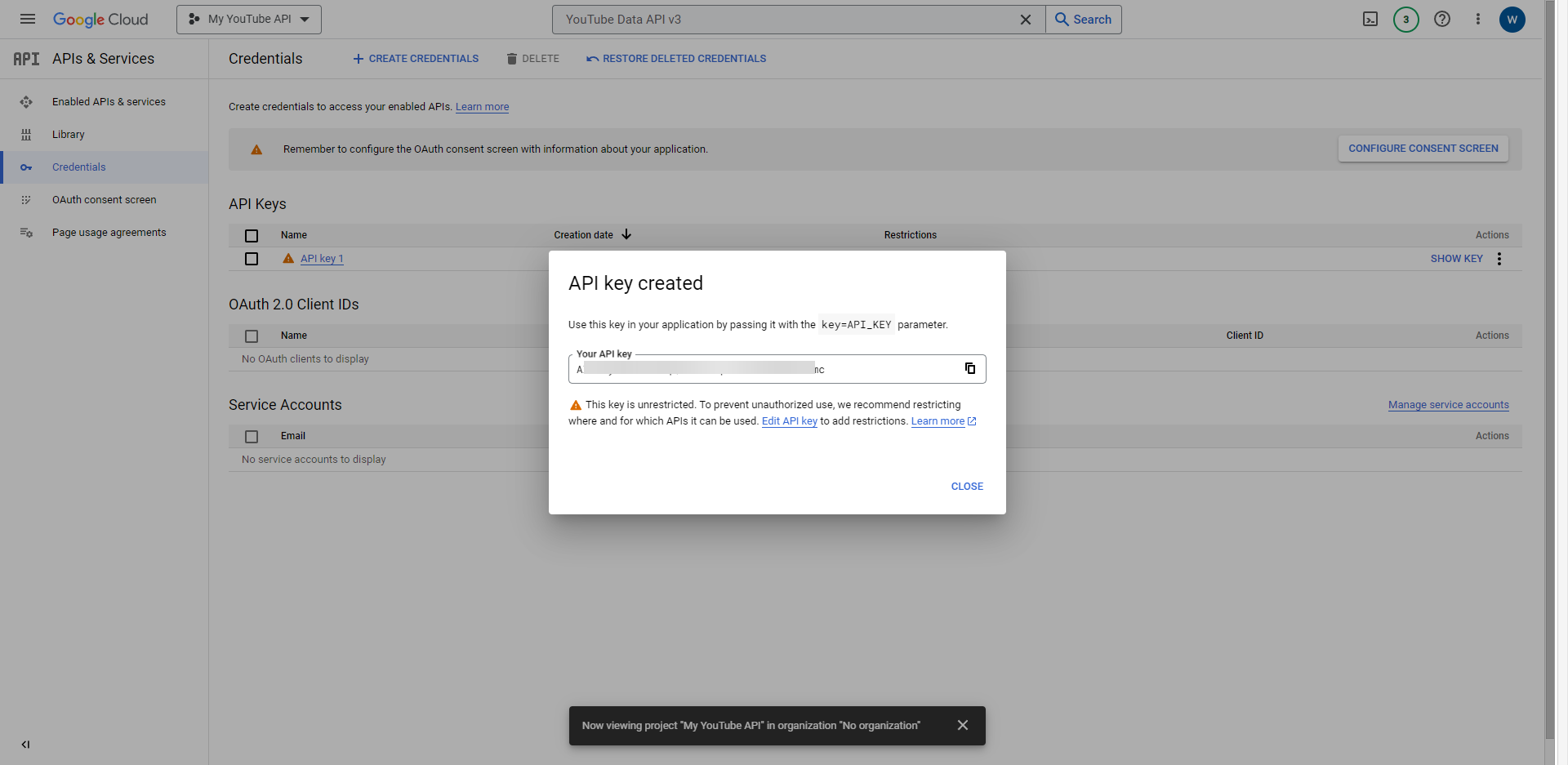 SOP: Getting a YouTube Search API Key and Adding it to an HTTP Request ...