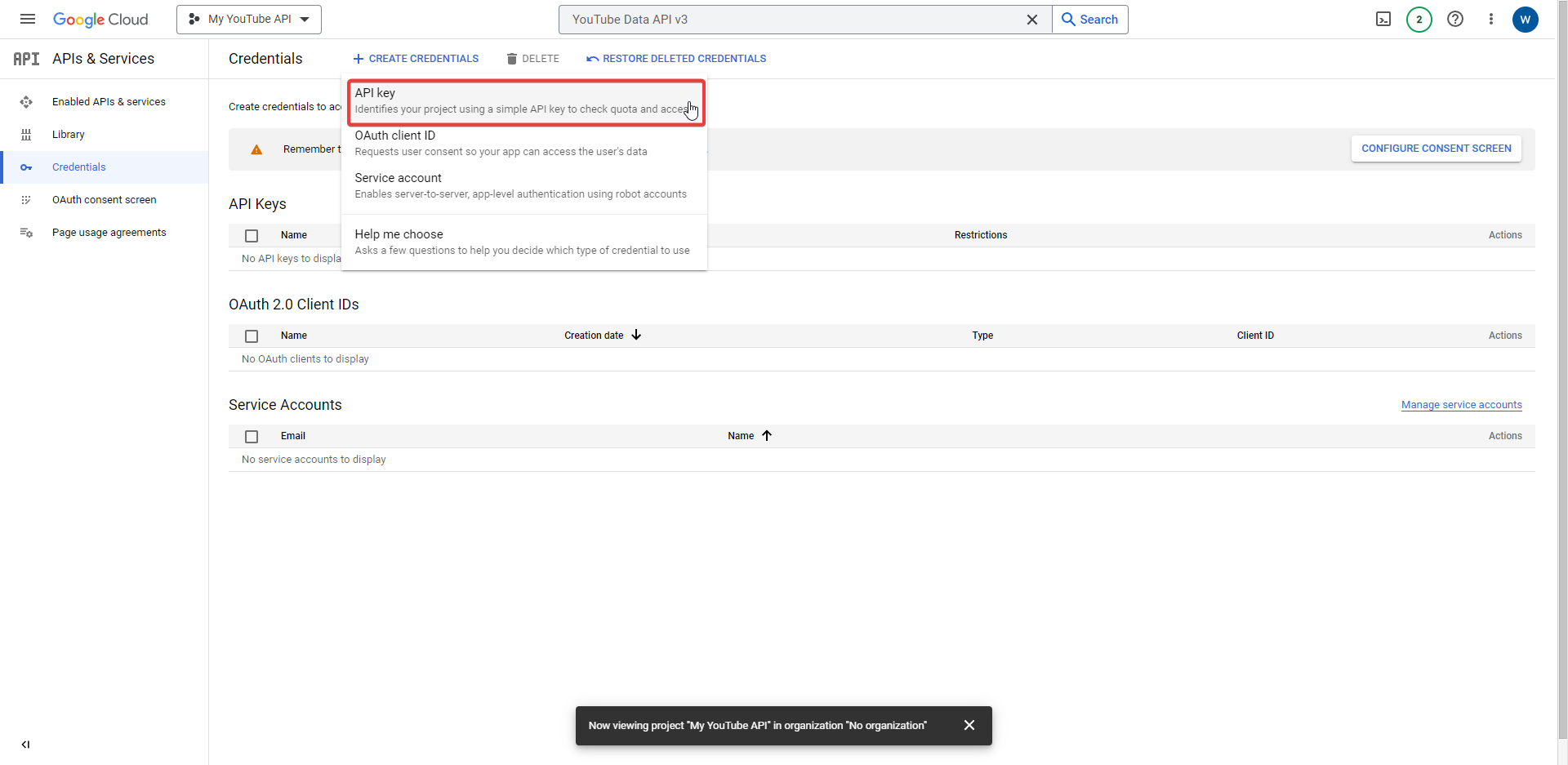 SOP: Getting a YouTube Search API Key and Adding it to an HTTP Request ...